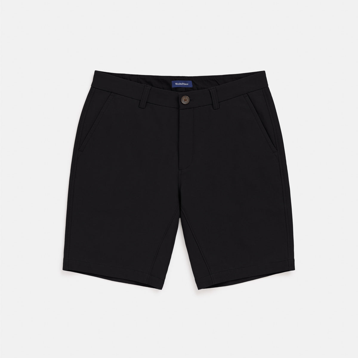 Merino Wool Stretch Canvas Shorts | Black | Wool&Prince