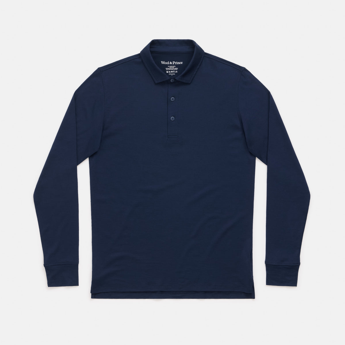 Merino Wool Long Sleeve Polo | Navy – Long Sleeve Polos | Wool&Prince