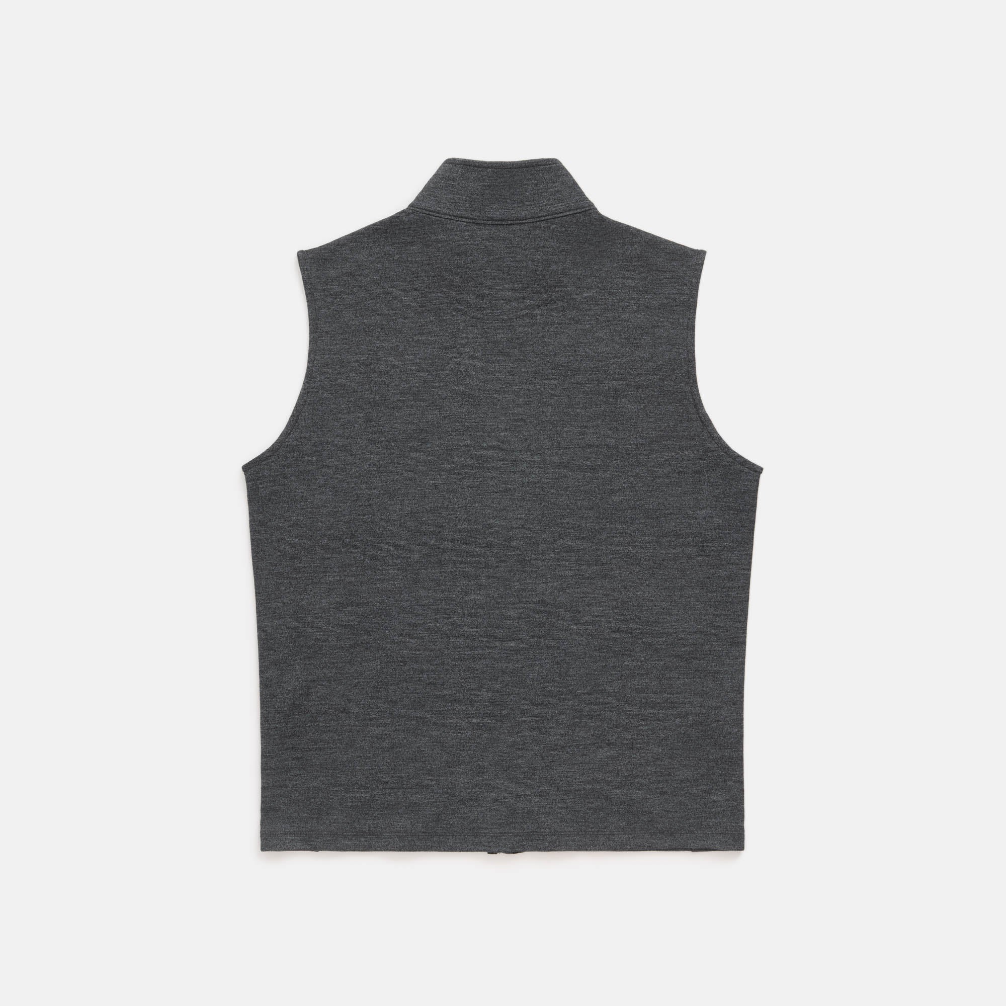 Merino Wool Full-Zip Ponte Vest | Black Marl – Zip Vests | Wool&Prince