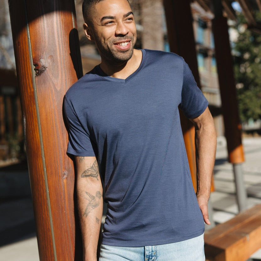 Merino Wool V-Neck Tees | Wool&Prince