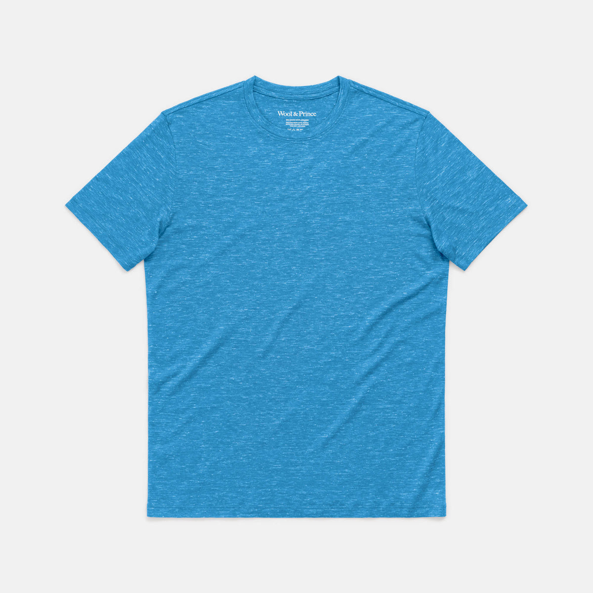 Merino Wool Linen Crew Neck T-Shirt | Cerulean Blue – Crew Neck T ...