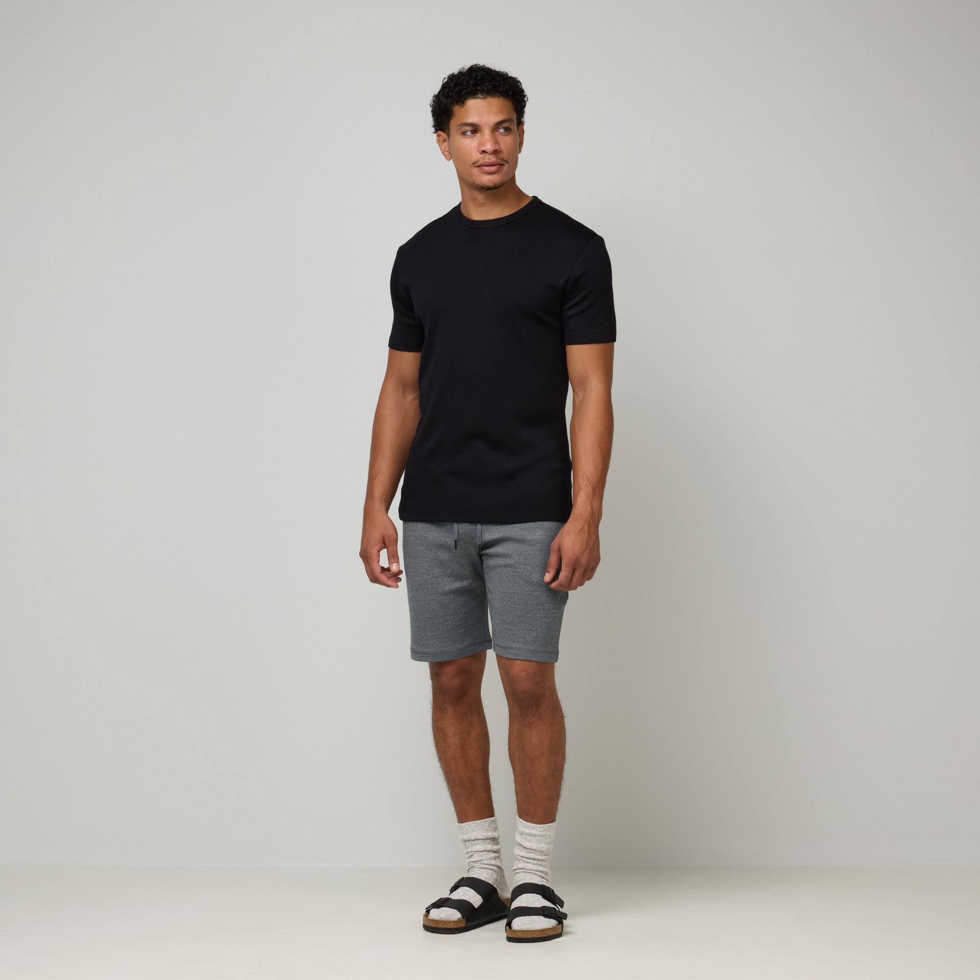 Merino Wool Interlock Knit Shorts | Charcoal Heather | Wool&Prince