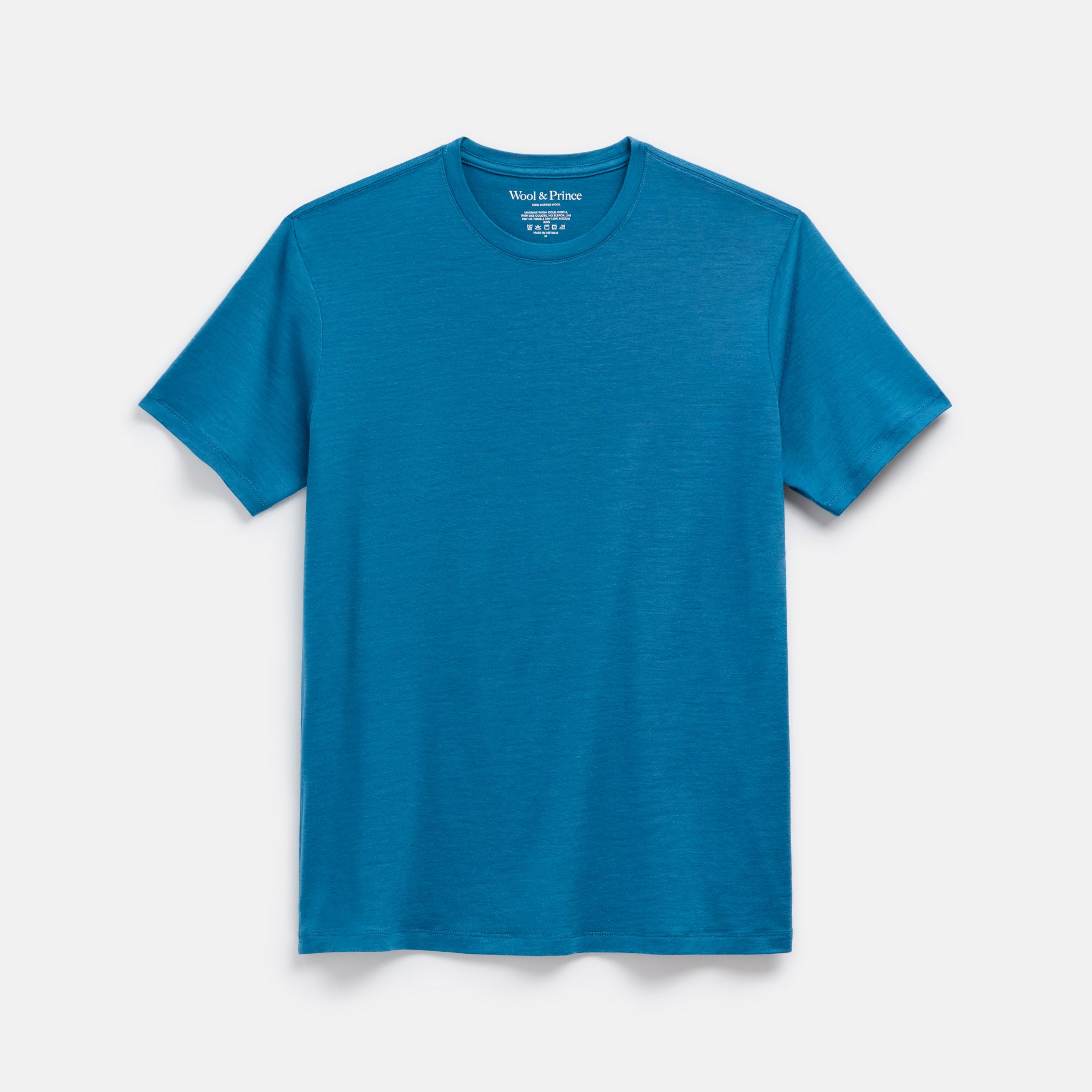 100% Merino Wool Crew Neck Tee | Ocean Teal – Crew Neck T-Shirts | Wool ...