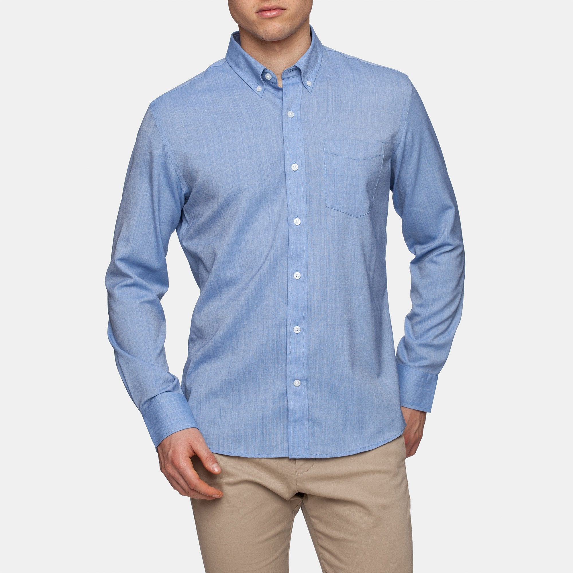 Merino Wool Button-Down Shirt | Blue Oxford – Button-Down Shirts | Wool ...