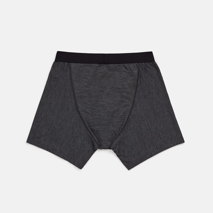 Merino Wool Boxer Briefs | Black & Gray End-on-End | Wool&Prince