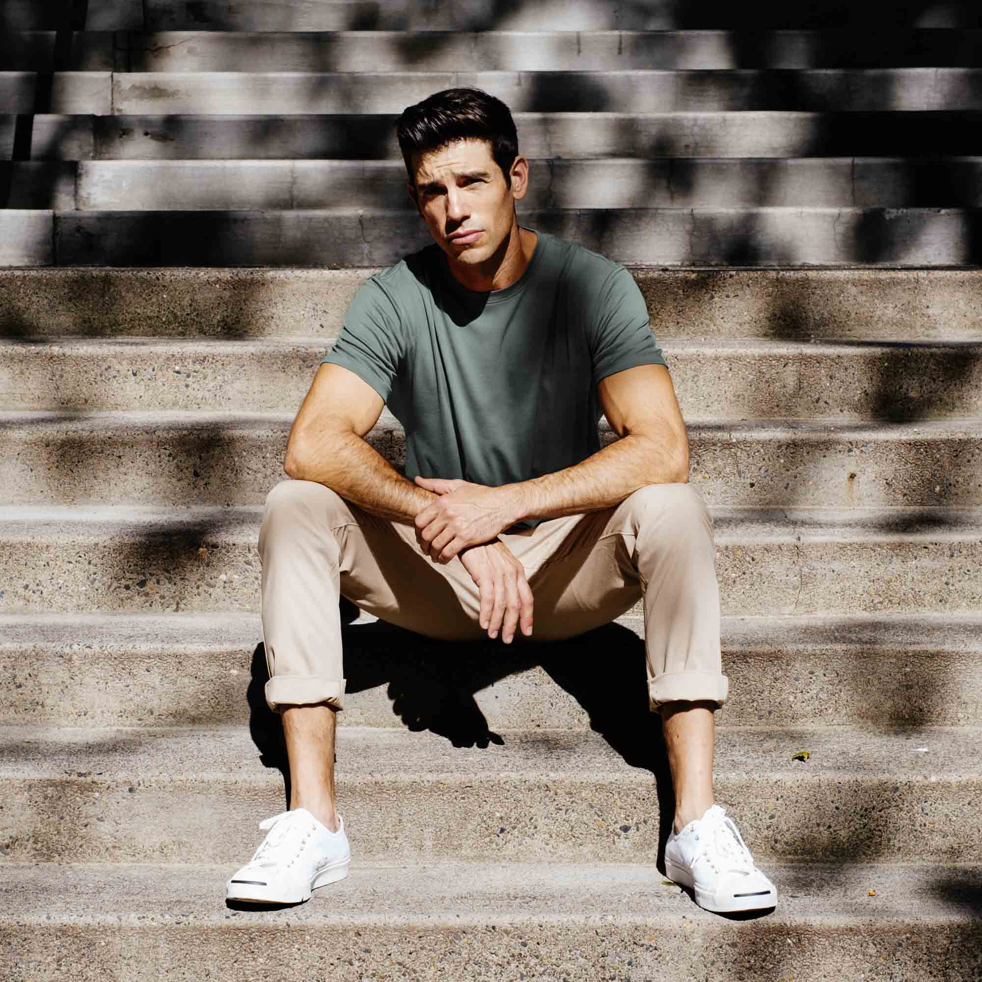 Merino Wool Crew Neck T-Shirt | Spruce Green – Crew Neck T-Shirts ...